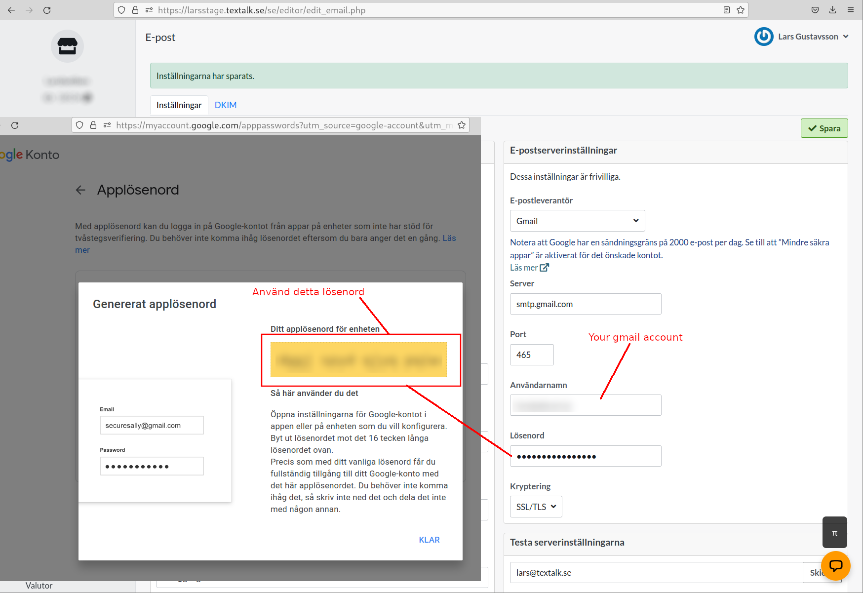 Custom SMTP - Abicart.se
